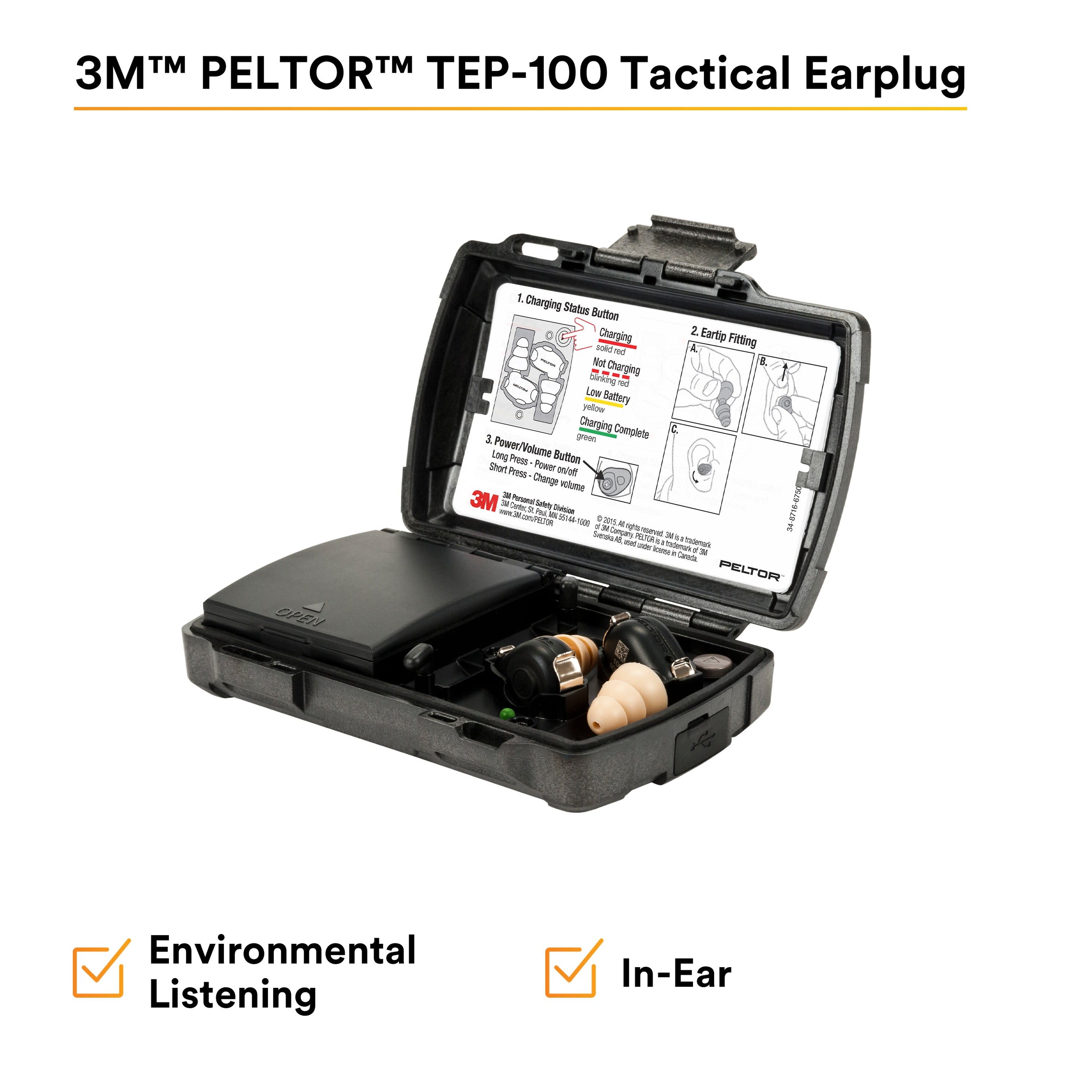 Peltor TEP-100 | Peltor Hearing Protection Tactical Earbuds — Atomic ...