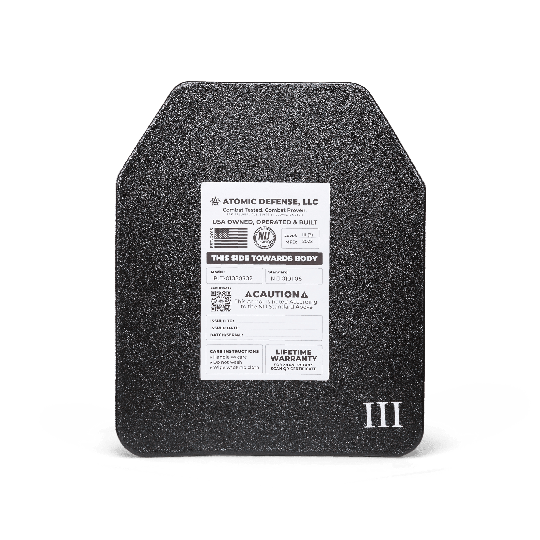 NIJ Level III Plate - Ballistic Body Armor | Atomic Defense