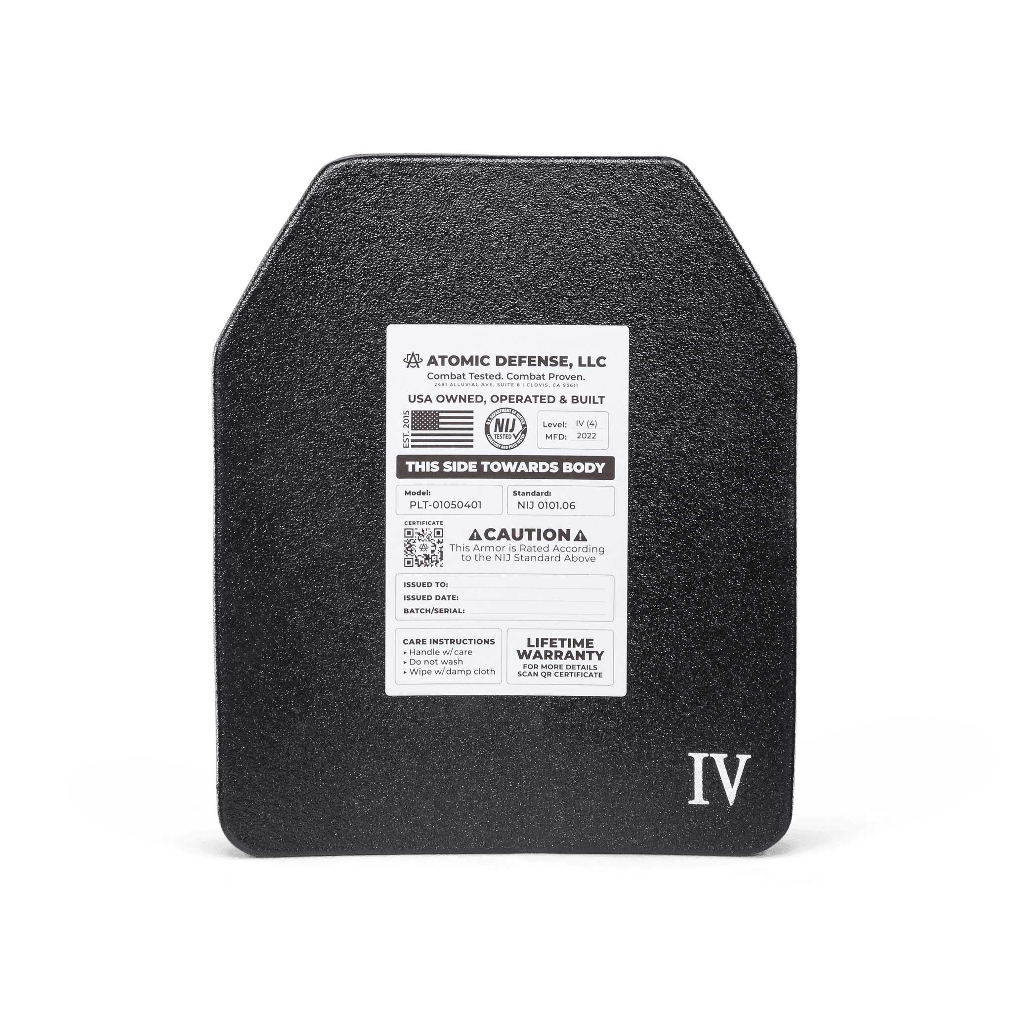 NIJ Level IV Plate - Ballistic Body Armor | Atomic Defense